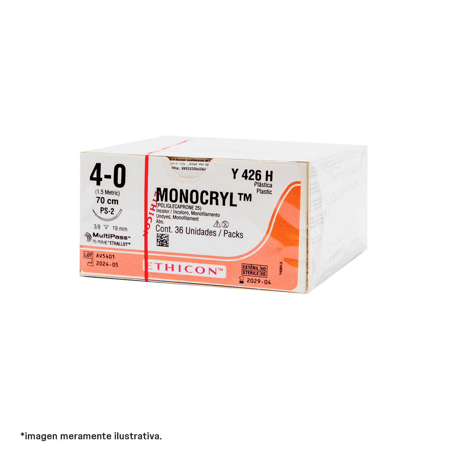 MONOCRYL (POLIGLECAPRONE 25) Sutura sintética absorbible (Transparente ...