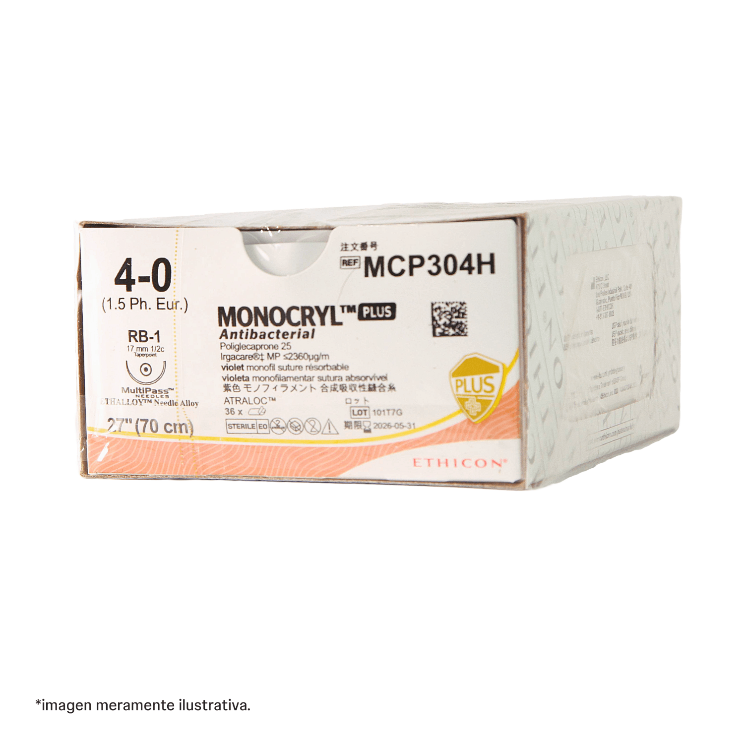 MONOCRYL™ Plus (Sutura absorbible sintética antibacteriana) (Violeta 4 ...