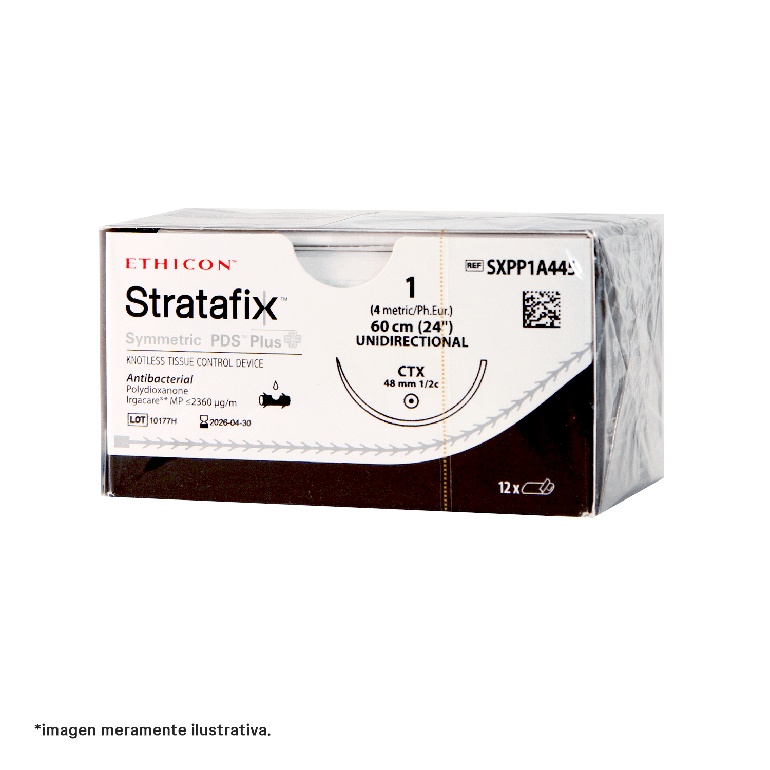 Sutura Stratafix™ Symmetric PDS™ Plus (Violeta 1 60cm Ag. 1/2 48mm (CTX))