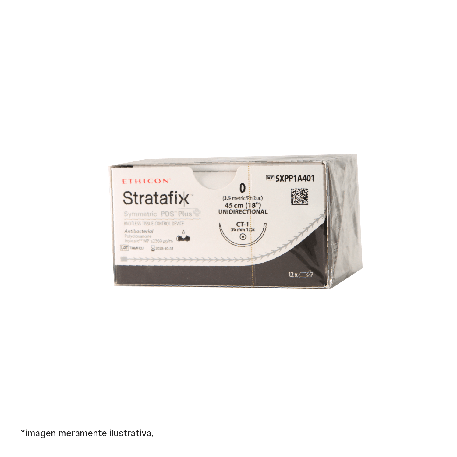 Sutura Stratafix™ Symmetric PDS™ Plus (Violeta 0 45cm Ag. 1/2 36mm (CT-1))