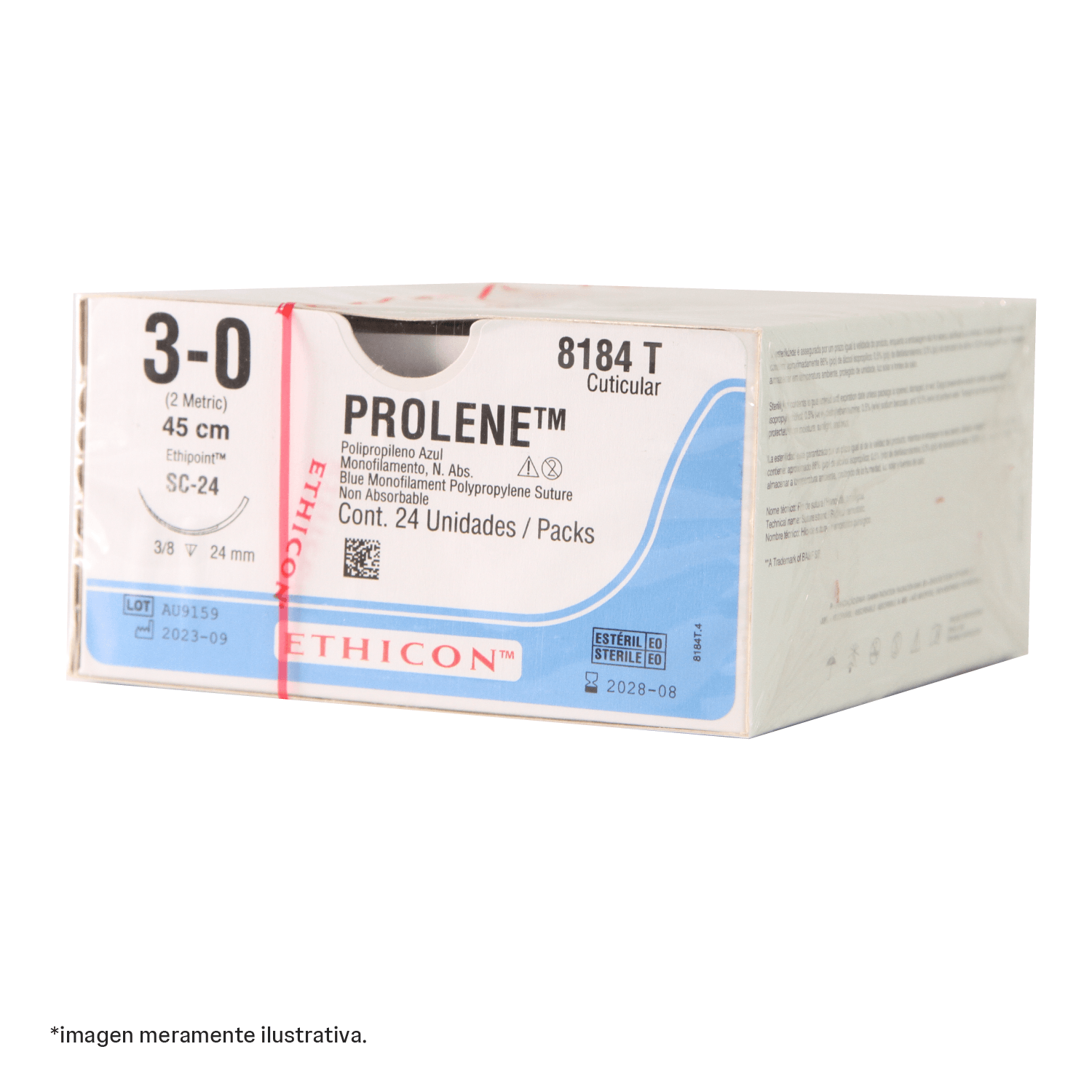 Sutura PROLENE® (Azul 3-0 45cm Ag. 3/8 24mm (SC-24))